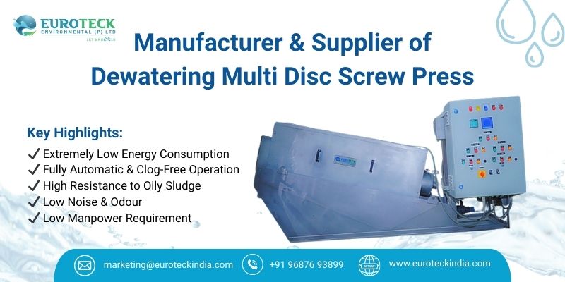 Sludge Dewatering Screw Press Manufacturers - Euroteck